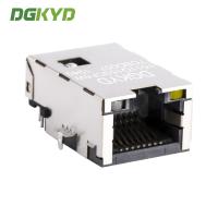 China Very Low Profile RJ45 Connector with Gigabit Integrated Transformer and Gold Plating 6U for sale