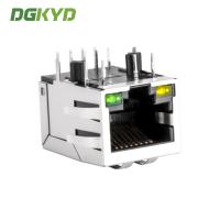 China Tab Down 1x1 Port 1000 Base-T RJ45 Shielded Connector Ethernet LAN Modular Jack with Integrated Magnetics for sale