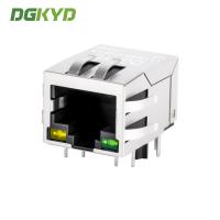 China Tab Down 1x1 Port 1000 Base-T RJ45 Shielded Connector Ethernet LAN Modular Jack with Integrated Magnetics for sale