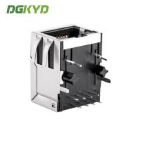 China Tab Down 1x1 Port 1000 Base-T RJ45 Shielded Connector Ethernet LAN Modular Jack with Integrated Magnetics for sale