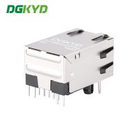 China PA66 RJ45 Connector 25.8mm RJ45 Jack with 6U Gold Plating Shielded PCB Ethernet Connector for sale
