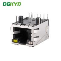 China PA66 RJ45 Connector 25.8mm RJ45 Jack with 6U Gold Plating Shielded PCB Ethernet Connector for sale