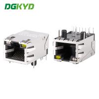 China PA66 RJ45 Connector 25.8mm RJ45 Jack with 6U Gold Plating Shielded PCB Ethernet Connector for sale