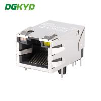 China PA66 RJ45 Connector 25.8mm RJ45 Jack with 6U Gold Plating Shielded PCB Ethernet Connector for sale