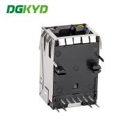 China PA66 RJ45 Connector 25.8mm RJ45 Jack with 6U Gold Plating Shielded PCB Ethernet Connector for sale