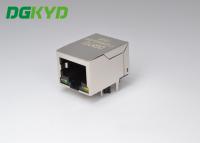 China Single Port 2.5G RJ45 Network Connector with 8-Position Gold Plating for PCB Mounting for sale