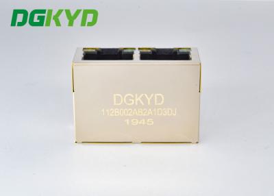China Modular Jack 100M BASE-T 1x2 2 Port RJ45 for sale