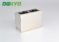 China Transformer Connector Modular Black Plastic Housing 1000M 2 Port RJ45 for sale