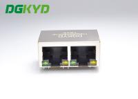 China Transformer Connector Modular Black Plastic Housing 1000M 2 Port RJ45 for sale