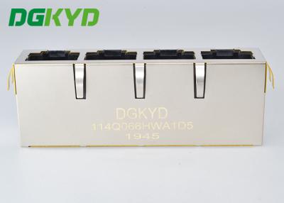 China DGKYD 1x4 RJ45 Gigabit Ethernet Filter Connector 100M/1000M BASE-T with 8 Terminals per Port for sale