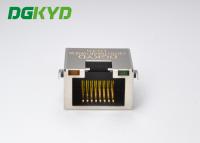 China 1x1 Low Profile RJ45 Connector with Metal Shield - Side Entry PCB Mount -40°C to +85°C Operating Temperature for sale