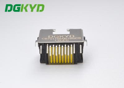 China 1x1 Low Profile RJ45 Connector with Metal Shield - Side Entry PCB Mount -40°C to +85°C Operating Temperature for sale