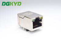 China 25.4mm RJ45 PCB Connector with 8-Position Gold Contacts for 100M BASE-TX Networks for sale