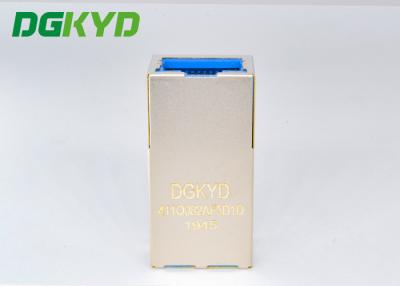 China 12 Pin Gigabit Integrated Filtering 10Gbit/S RJ45 Angled Connector for sale
