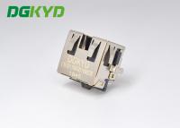 China DIP Single Port RJ45 Connector with Shielded Band Light 3.0 Low Profile 8P8C Latch Down for sale