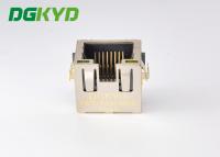 China DIP Single Port RJ45 Connector with Shielded Band Light 3.0 Low Profile 8P8C Latch Down for sale