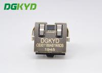 China DIP Single Port RJ45 Connector with Shielded Band Light 3.0 Low Profile 8P8C Latch Down for sale