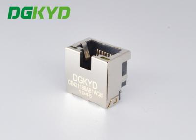 China Female Single Port 8p8c RJ45 Connector with LED LCP UL94V-0 -40 to +85℃ for sale