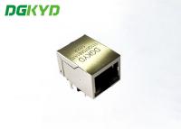 China DIP Mount Single Port TAB Down RJ45 Network Connector 1000MHz 8-Position with LED Indicators for sale
