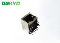 China DIP Mount Single Port TAB Down RJ45 Network Connector 1000MHz 8-Position with LED Indicators for sale