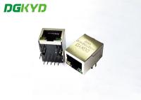 China DIP Mount Single Port TAB Down RJ45 Network Connector 1000MHz 8-Position with LED Indicators for sale