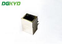 China DIP Mount Single Port TAB Down RJ45 Network Connector 1000MHz 8-Position with LED Indicators for sale