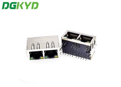 China 1X2 8P10C TAB Down RJ45 Ethernet Connector With LED for sale