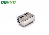 China 1X2 8P10C TAB Down RJ45 Ethernet Connector With LED for sale