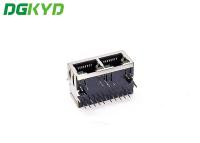 China 1X2 8P10C TAB Down RJ45 Ethernet Connector With LED for sale
