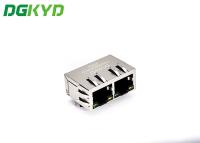 China 1X2 8P10C TAB Down RJ45 Ethernet Connector With LED for sale