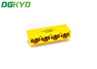 China 1x4 8P10C TAB Down RJ45 Network Jack Without LED 1000Base-T Through Hole for sale