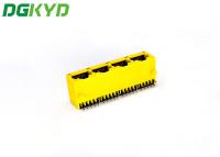 China 1x4 8P10C TAB Down RJ45 Network Jack Without LED 1000Base-T Through Hole for sale
