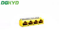 China 1x4 8P10C TAB Down RJ45 Network Jack Without LED 1000Base-T Through Hole for sale