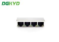 China 1X4 8P10C TAB Down RJ45 Network Connector With LED for sale