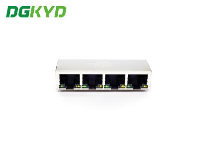 China 1X4 8P10C TAB Down RJ45 Network Connector With LED for sale