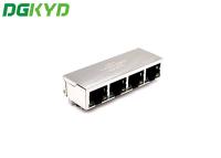 China 1X4 8P10C TAB Down RJ45 Network Connector With LED for sale