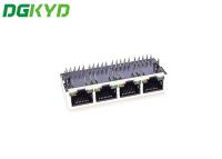 China 1X4 8P10C TAB Down RJ45 Network Connector With LED for sale