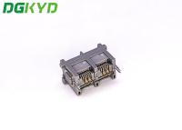 China 1x2 RJ45 6P6C Connector 180 Degree with Metal Shield 8P8C Modular Jack for sale