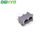 China 1x2 RJ45 6P6C Connector 180 Degree with Metal Shield 8P8C Modular Jack for sale