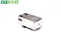 China DGKYD411Q200DB2A2DPC057(5G) RJ45 Ethernet Connector 33mm TAB-UP with Metal Shield and LED Indicators for sale