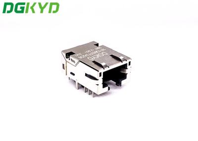 China Metal Shielded 2.5G TAB-DOWN 23.88mm RJ45 Ethernet Connector with LED Indicators - 8 Position Through Hole Mount for sale