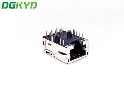 China DGKYD1611Q002FF3A2DB2057 2.5G RJ45 Ethernet Jack 23.88mm TAB-DOWN with LED Indicators for sale