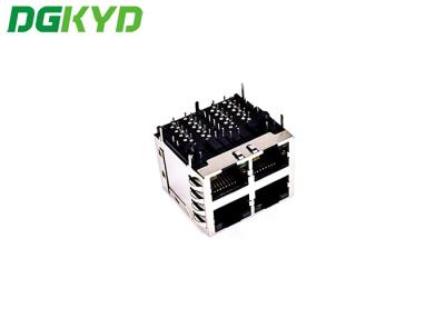 China 1 Gigabit 2x2 RJ45 Network Connector PA66 Housing 10 100 1000BASE-T for sale