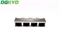 China 180 Degree 1X4 RJ45 Ethernet Connector With LED for sale