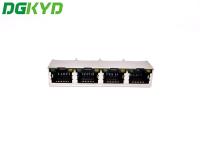 China 180 Degree 1X4 RJ45 Ethernet Connector With LED for sale