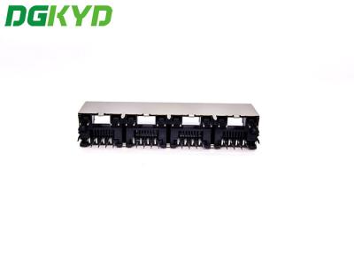 China 180 Degree 1X4 RJ45 Ethernet Connector With LED for sale