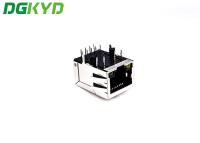 China Modular Single Port RJ45 DIP Connector With LED 10/100/1000BASE-T 8P8C for sale