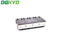 China DGKYD TAB UP Shielded 1X4 10G RJ45 Ethernet Connector with 350uH Inductance and 2250VDC Voltage Rating for sale
