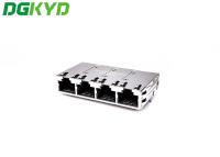 China DGKYD TAB UP Shielded 1X4 10G RJ45 Ethernet Connector with 350uH Inductance and 2250VDC Voltage Rating for sale