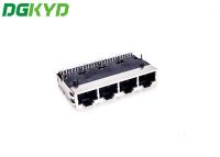 China DGKYD TAB UP Shielded 1X4 10G RJ45 Ethernet Connector with 350uH Inductance and 2250VDC Voltage Rating for sale